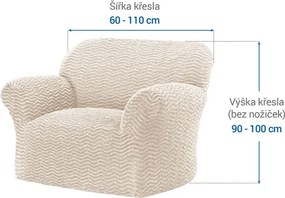 Bielastické potahy CRISTINA smetanová křeslo (š. 60 - 110 cm)