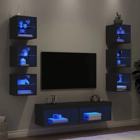 vidaXL 8dílná obývací stěna s LED kompozitní dřevo [3216639] Barva: dub sonoma