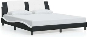 Rám postele bez matrace Zadar černý a bílý 180 x 200 cm umělá kůže 3208203