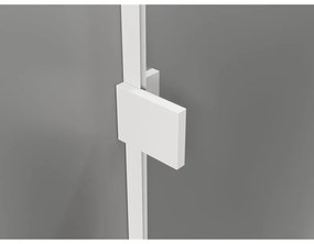 Mexen Lunar-B, výklopný sprchový kout levý 70 x 70 cm, 8mm čiré sklo, bílý profil, 832-070-070-20-00-L