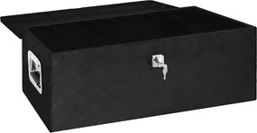 Úložný box černý 80 x 39 x 30 cm hliník 152253