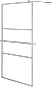 Zástěna do průchozí sprchy s policí chrom 115x195 cm ESG/hliník 3185505