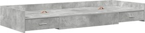 Rám postele s čelo Betonově šedá 90 x 190 cm Kompozitní dřevo 3335248