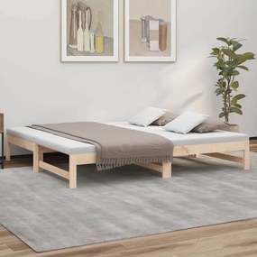 Výsuvná postel 2x (90 x 190) cm masivní borovice - Default Title