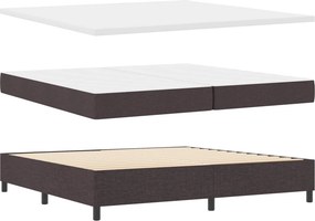 Postel s boxspringem s čelo Tmavě hnědá 200 x 200 cm textil 3340651