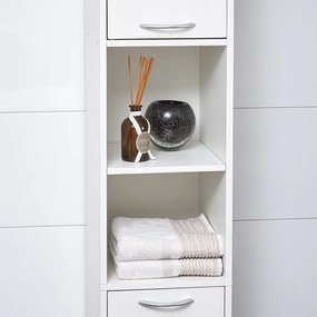 Casaria Koupelnová skříňka bílá 180 x 30 x 30 cm 100510