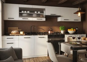 Kuchyňský nábytek 260 cm bílá matná s pracovní deskou  TOR PRIMO260/3/WT/WT/0/B1