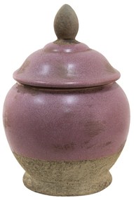 Růžovo-béžová keramická dóza Pinae - Ø 19*26 cm
