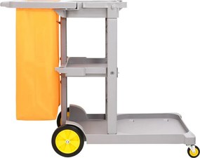 vidaXL 3patrový úklidový vozík s odnímatelným vakem PP a oxford [154458]