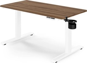 Elektrický stůl s nastavitelnou výškou ergonomický bílý/ořech,1200x600 mm: ARIA