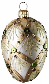 Fabergé vejce krémové s kamínky