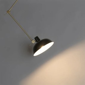 Stropní retro svítidlo do kuchyně s ramenem černé Milton Black