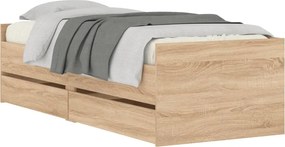 vidaXL Rám postele se zásuvkami 90 x 190 cm [3207352] Barva: Černá