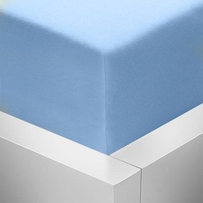 Stanex Jersey napínací prostěradlo s lycrou - světle modré ROZMĚR: (š/d/v) 180 x 200 x 20 cm, Barva: SVĚTLE MODRÉ