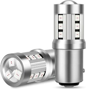Led autožárovka led žárovka p21/5w bay15d 15smd 3,5w červená