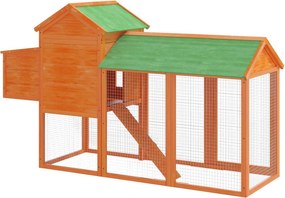 Kurník hnědý 193 x 65 x 117 cm masivní borové dřevo 172232
