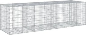 Gabionový koš s víkem 350 x 100 x 100 cm pozinkované železo 3295195