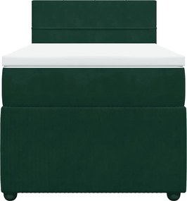 Box spring postel s matrací tmavě zelená 80 x 200 cm samet 3289893