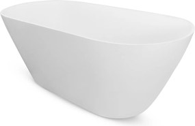 Besco Moya volně stojící vana 160 x 68 cm s chrom sifonem bílá lesklá VANMOYA160C