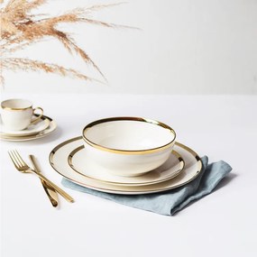 Lunasol - Mělký talíř se zlatým lemem Coupe 27 cm set 4 ks – Flow (492540)