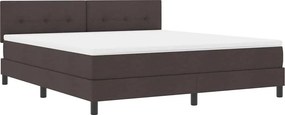 Postel s boxspringem s čelo Tmavě hnědá 180 x 200 cm textil 3338709