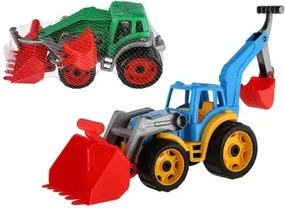 TEDDIES Traktor s nakladačem a bagrem / Traktor / Plast / Volný chod /