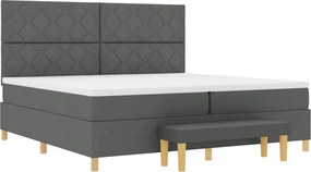 Postel s boxspringem s čelo Tmavě šedá 200 x 200 cm textil 3344402