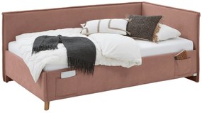 OnaDnes -20% Růžová čalouněná postel Meise Möbel Fun II. 140 x 200 cm s úložným prostorem