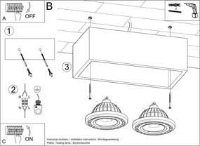 Sollux Lighting Stropní svítidlo QUATRO 2 beton