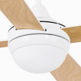 Stropní ventilátor Mini Icaria S světlo bílá/dřevo