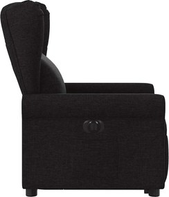 Elektrické zvedací polohovací křeslo černé textil 3303396