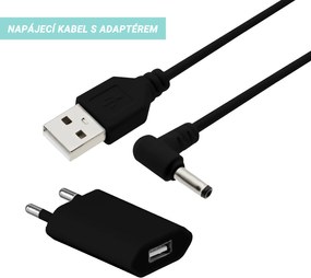 Digitální budík do sítě JVD SB3212.2 s teploměrem, USB nabíjením a světelným senzorem