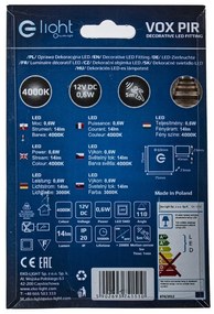 Schodišťové LED svítidlo Vox, 1x LED 0,6w, 4000k, s, pohybový senzor