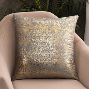 Luxusní povlak na polštář se zlatým potiskem (50x50 cm) Barva: Stříbrná