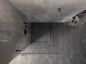 Mexen Lunar-B Duo výklopný sprchový kout 85 x 85 cm, čiré sklo, černá matná, 832-085L-085P-70-00