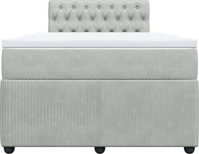 Box spring postel s matrací světle šedá 120 x 200 cm samet 3290016