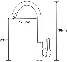 Mexen ANA - Vysoká dřezová baterie, Zlatá, 671000-50