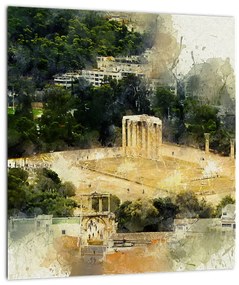 Obraz - Chrám Dia, Athény, Řecko (30x30 cm)