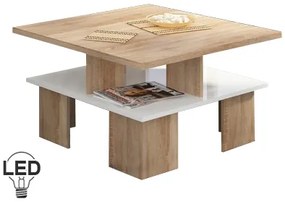 Konferenční stolek Sudbury 1 (sonoma světlá + lesk bílý). 780018