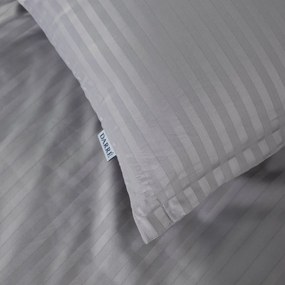 Damaškové saténové prodloužené povlečení Pruh 10 mm - Silver Velikost: 140 x 220 + 70 x 90