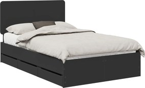 Rám postele se zásuvkou Černá 120 x 190 cm Inženýrské dřevo 3412617