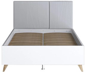 Casarredo - Komfort nábytek Postel MOYA 120x200 s čalouněným čelem, dub castello/šedá/bílá