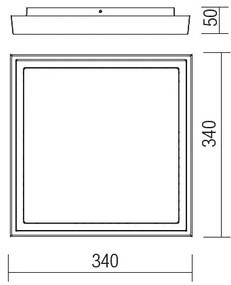 Redo 9190 Bezel, venkovní stropní svítidlo LED 30W 3000K, antracitová, 34 x 34 cm, IP54