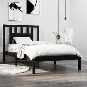 vidaXL Rám postele masivní borovice 100 x 200 cm [3104057] Barva: Černá