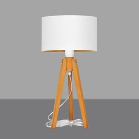 Stolní lampa ALBA 1xE27/15W/230V bílá/zlatá/dub