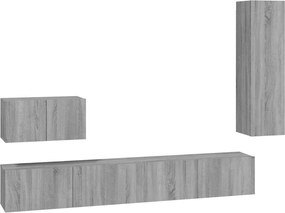 4dílný set TV skříněk šedý sonoma kompozitní dřevo 3114332