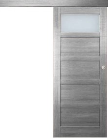 posuvné interiérové dveře na stěnu vasco doors BRAGA model 2 Průchozí rozměr: 70 x 197 cm, Orientace dveří: Levé dveře, Dekor: Ořech muškátový