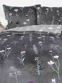 Francouzské povlečení mikroplyš Exclusive – Vlčí máky tmavě šedé