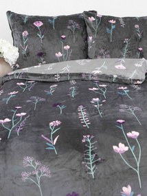 MK Lůžkoviny Francouzské mikroplyšové povlečení Exclusive - Vlčí máky tmavě šedé 220 × 200 cm, 2ks 70 x 90 cm