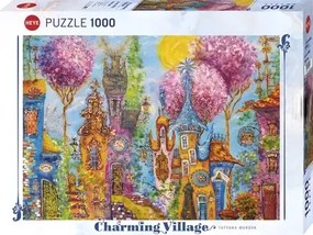 HEYE Puzzle Charming Village: Růžové stromy / 1000 dílků / od 14 let
